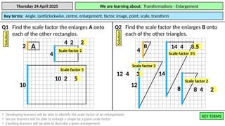 Describing Enlargements of different geometrical shapes | PPT