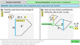 Describing Enlargements of different geometrical shapes | PPT