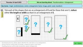 Describing Enlargements of different geometrical shapes | PPT