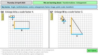 Describing Enlargements of different geometrical shapes | PPT
