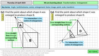 Describing Enlargements of different geometrical shapes | PPT