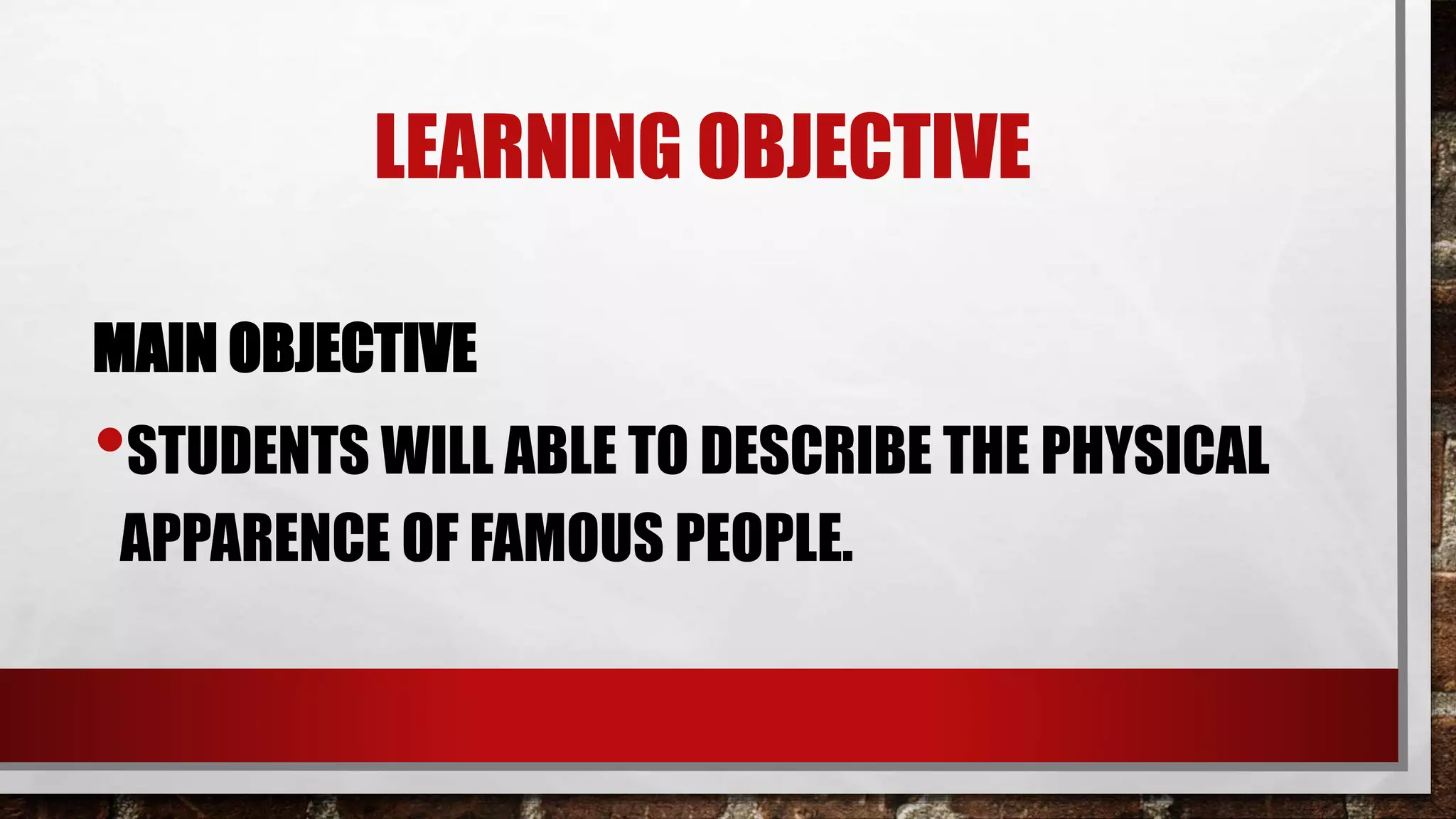 Describing famous people | PPTX