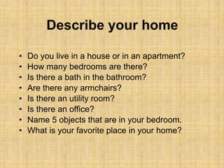 Describing a house | PPTX