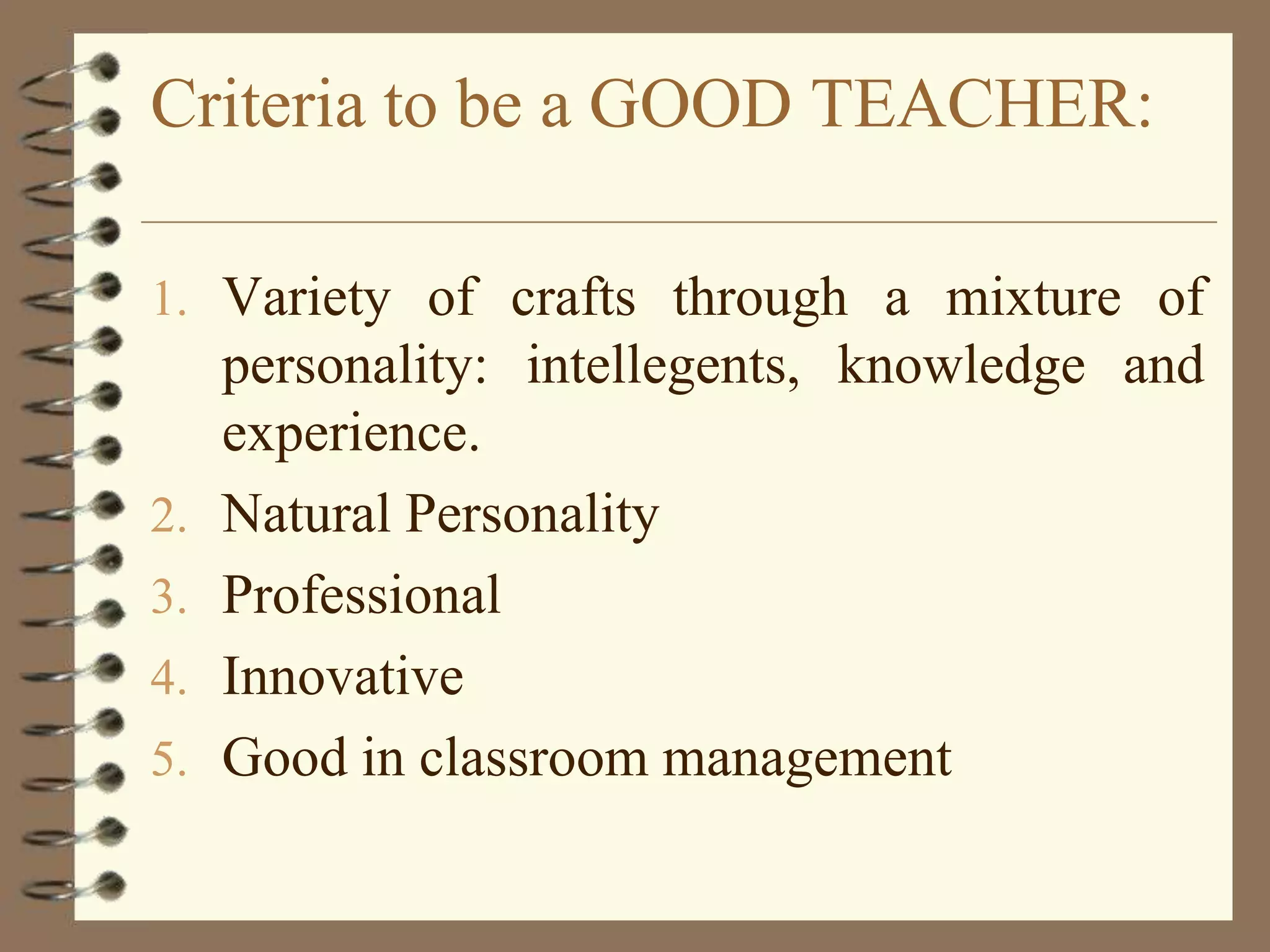 Describing good teachers | PPTX