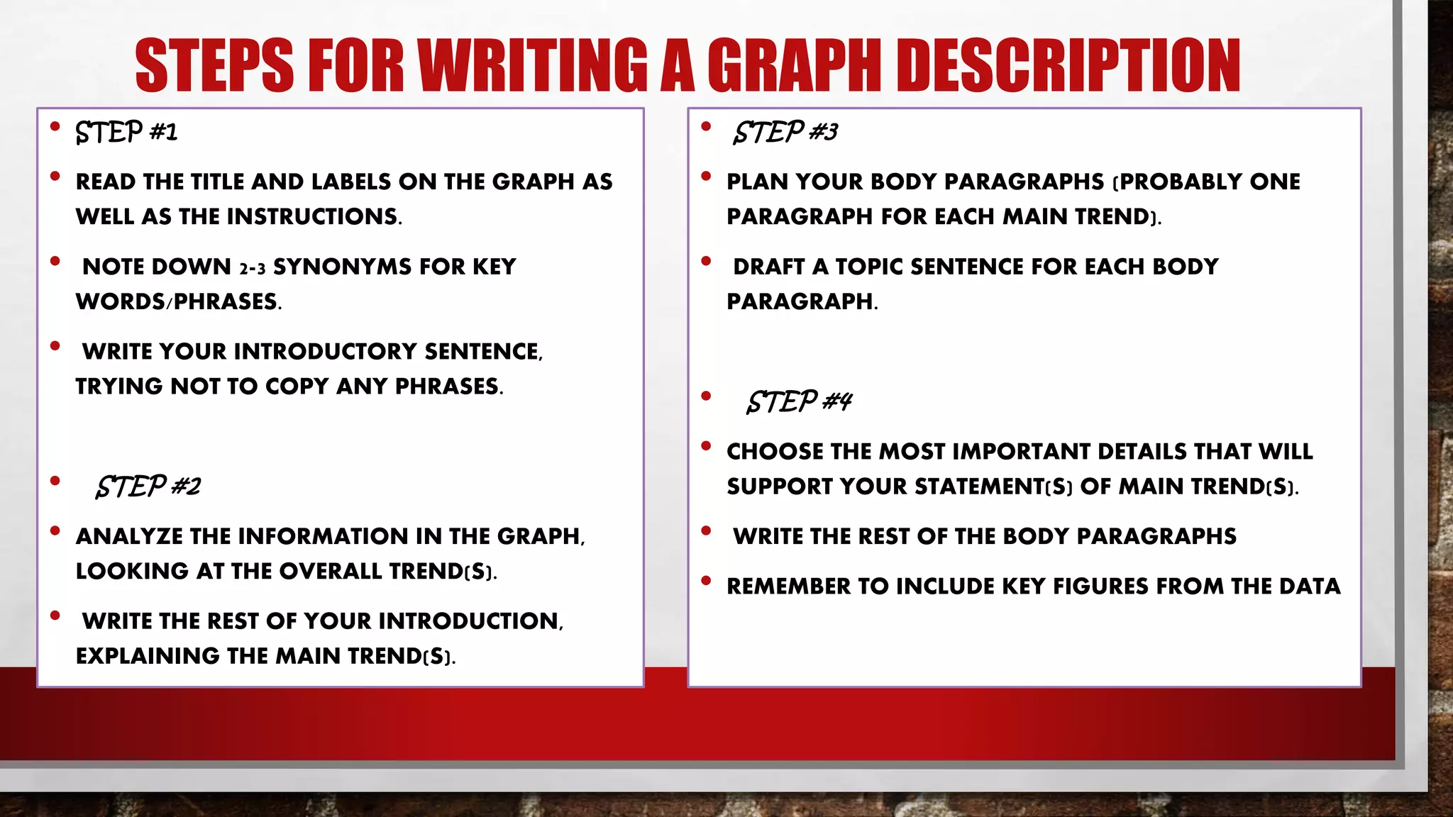 Describing graph, chart and diagram | PPTX