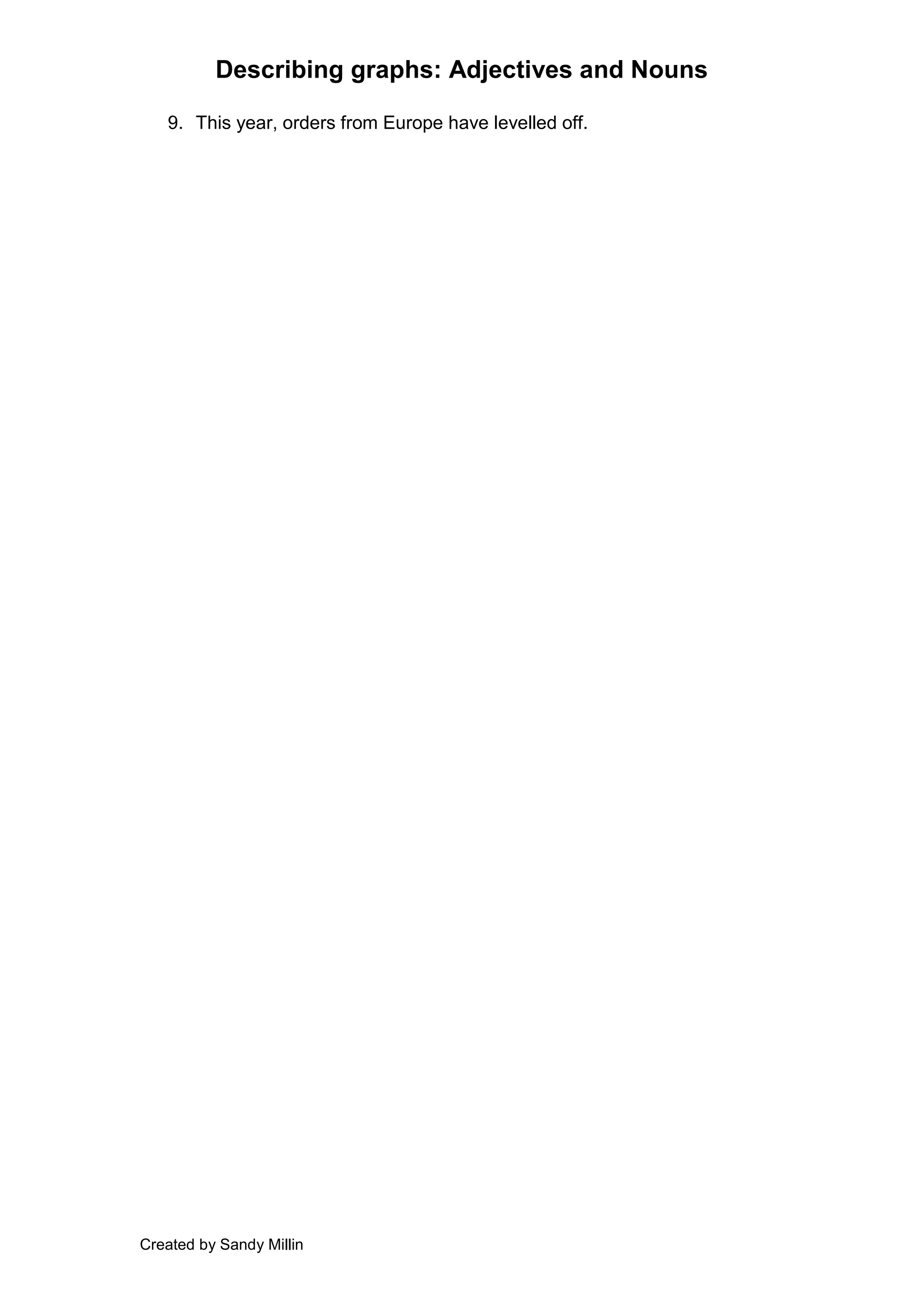 Describing graphs adjectives and nouns worksheets | DOCX | Business ...