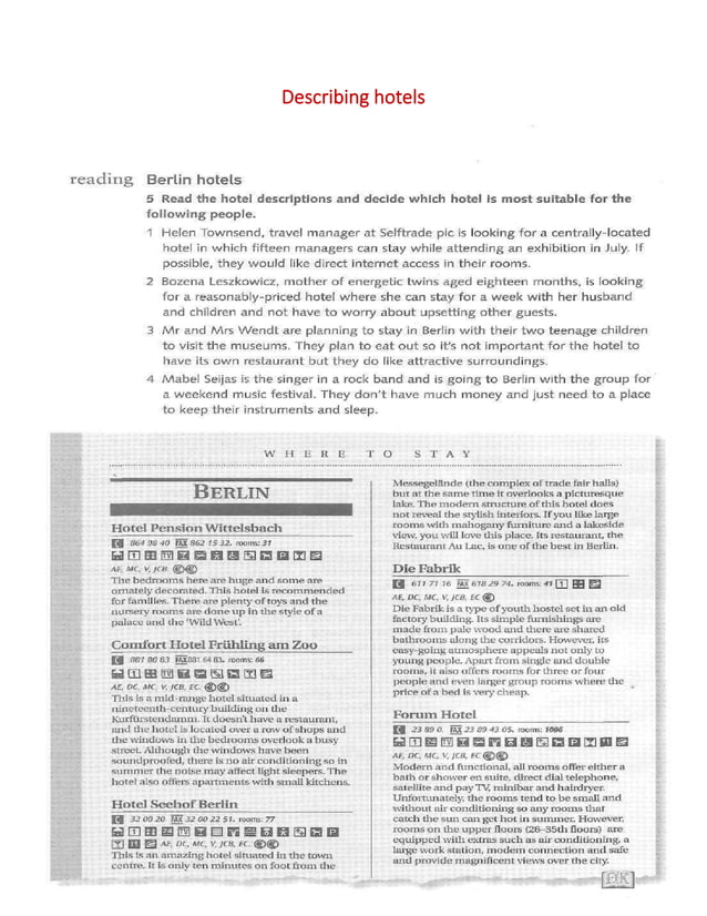 Describing hotels | PDF