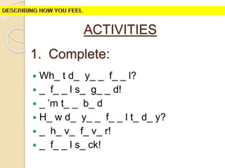 Describing how you feel | PPT