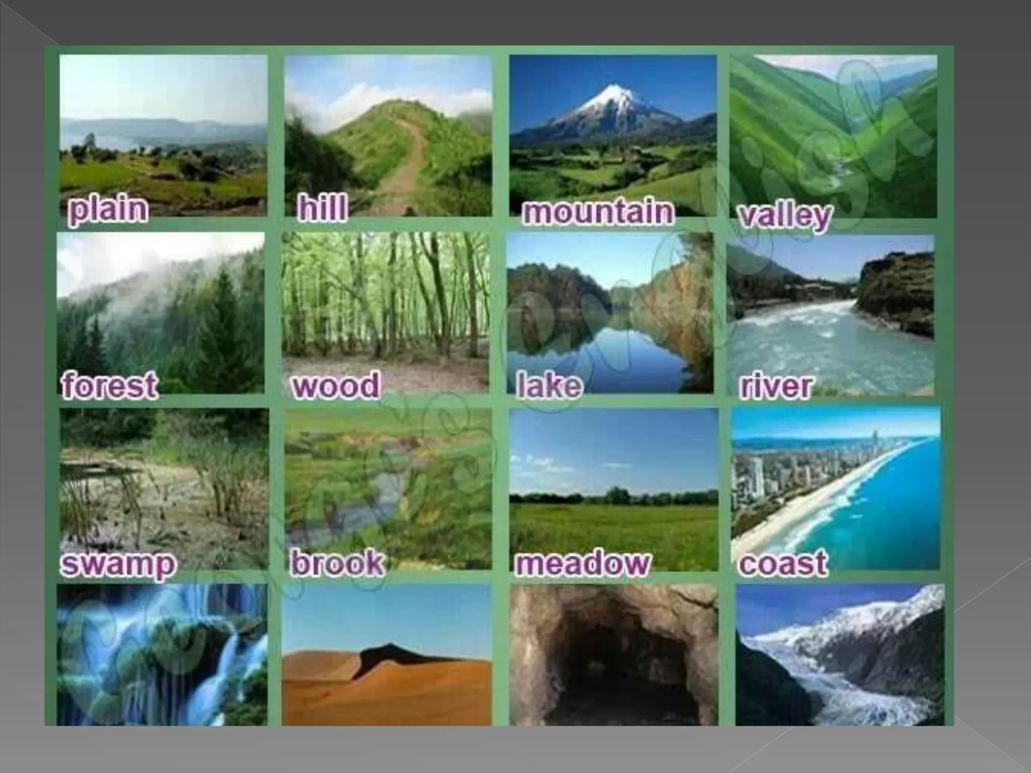 Describing landscapes- Elementary Vocabulary Practice | PPTX