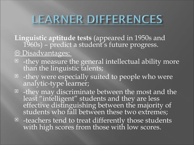 Describing learners | PPT