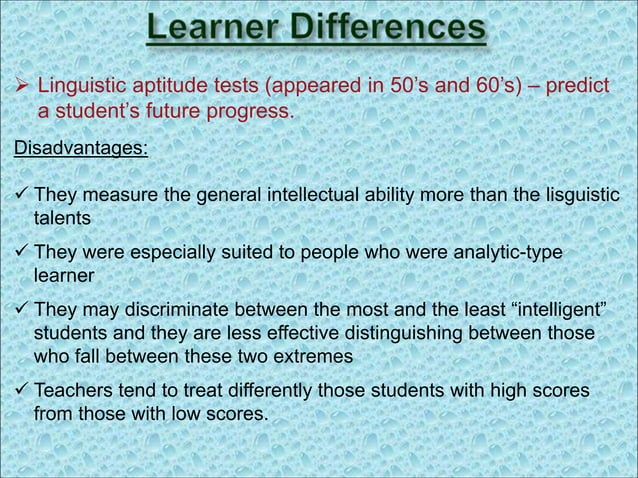 Describing learners presentationfinal | PPT