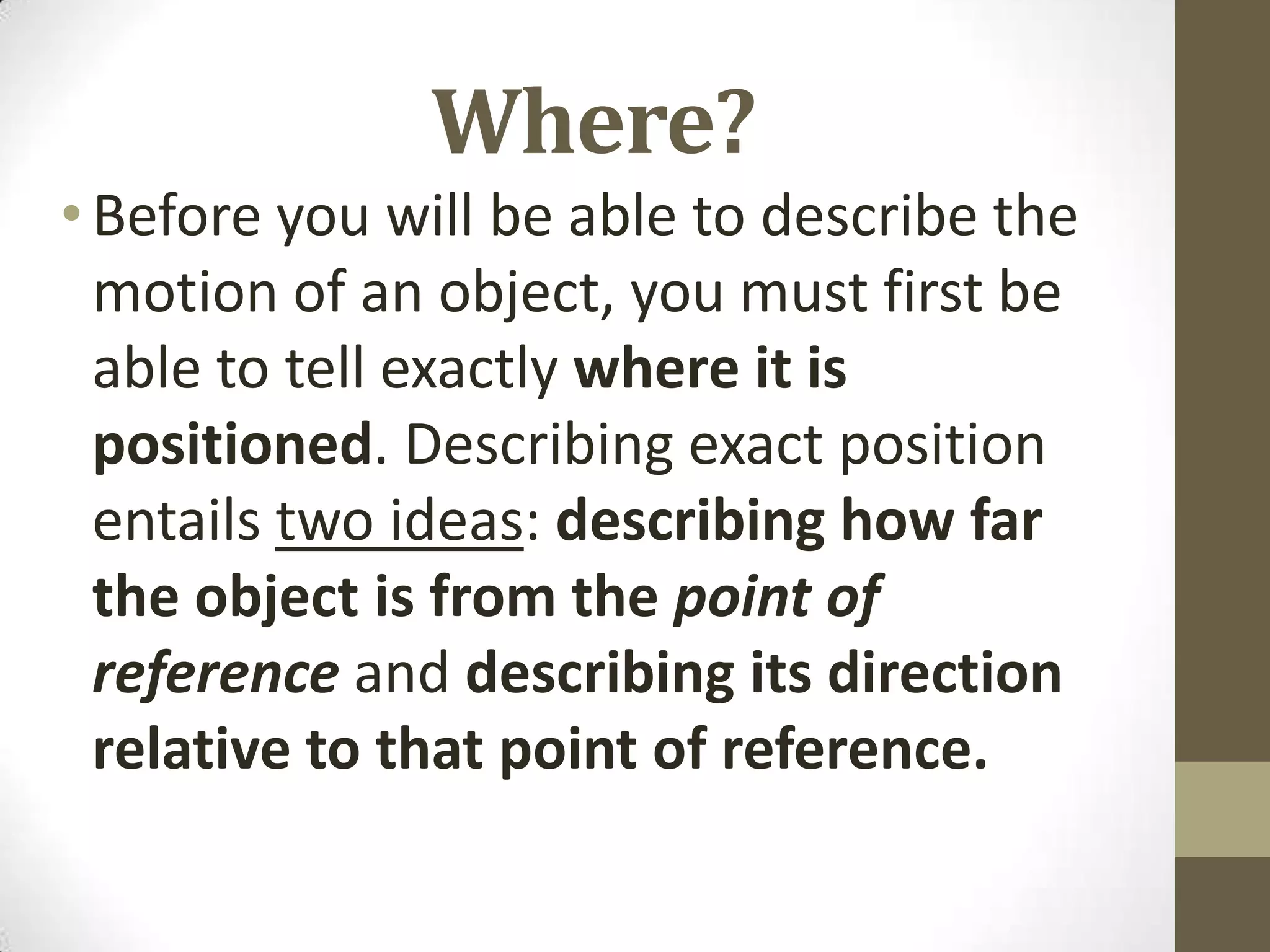 Describing motion | PPTX