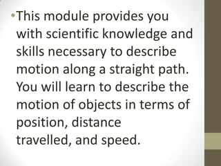 Describing motion | PPTX
