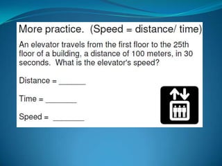 "Describing motion" power point for chapter 2/ block 1, for the 9th ...