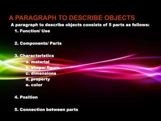 Describing Technical Object | PPTX