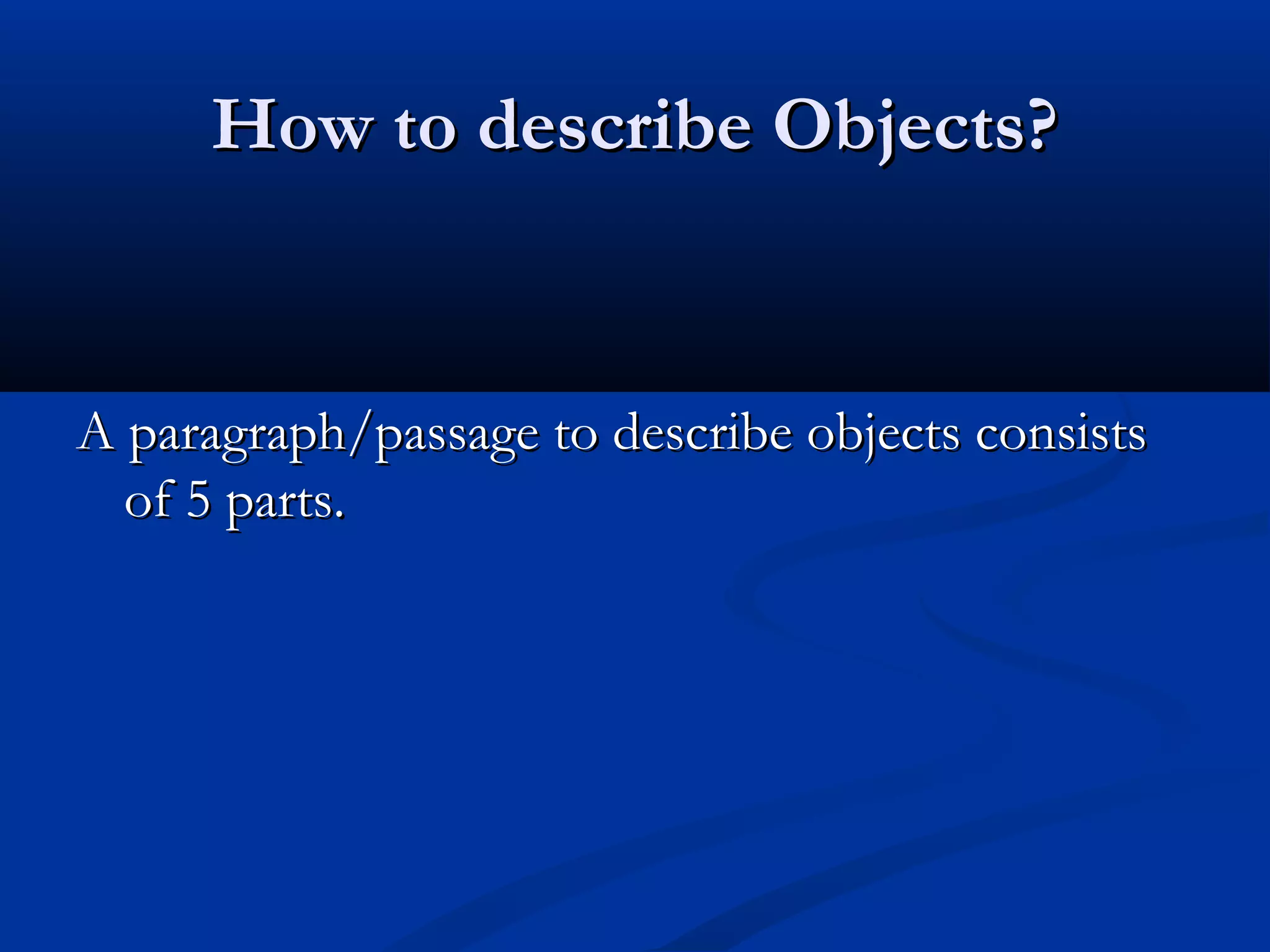 Describing objects | PPT