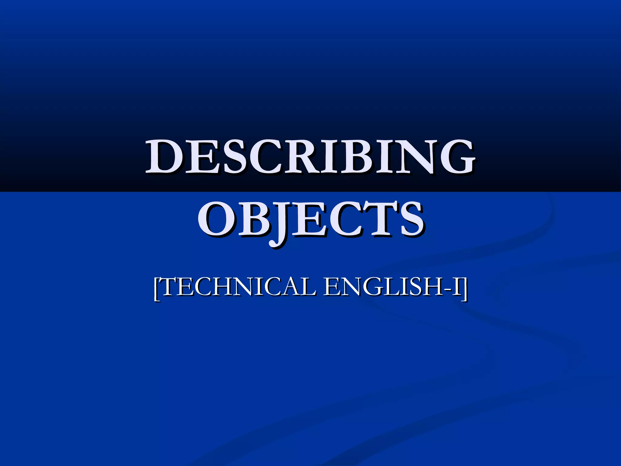 Describing objects | PPT