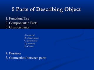 Describing objects | PPT