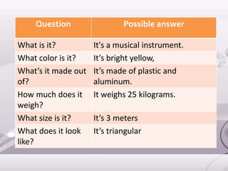 Describing objects in English | PPTX