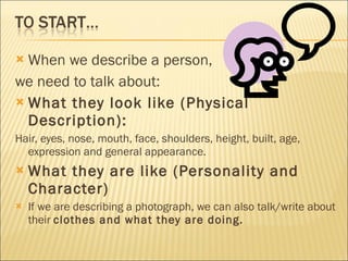 Describing People | PPT
