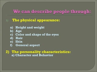 Describing people | PPT