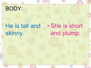 DESCRIBING PEOPLE | PPTX