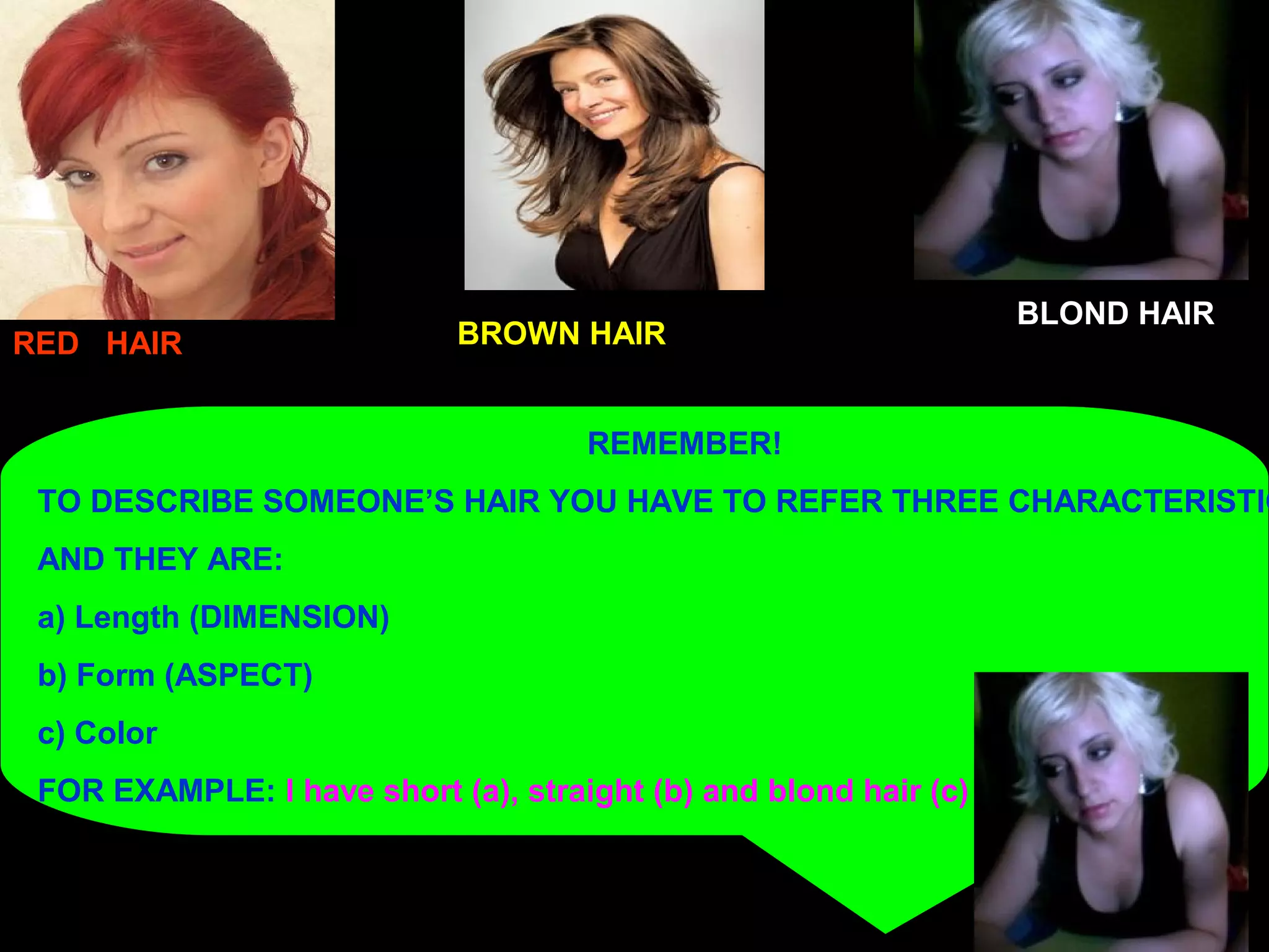 Describing people | PPT | Hair Care | Beauty