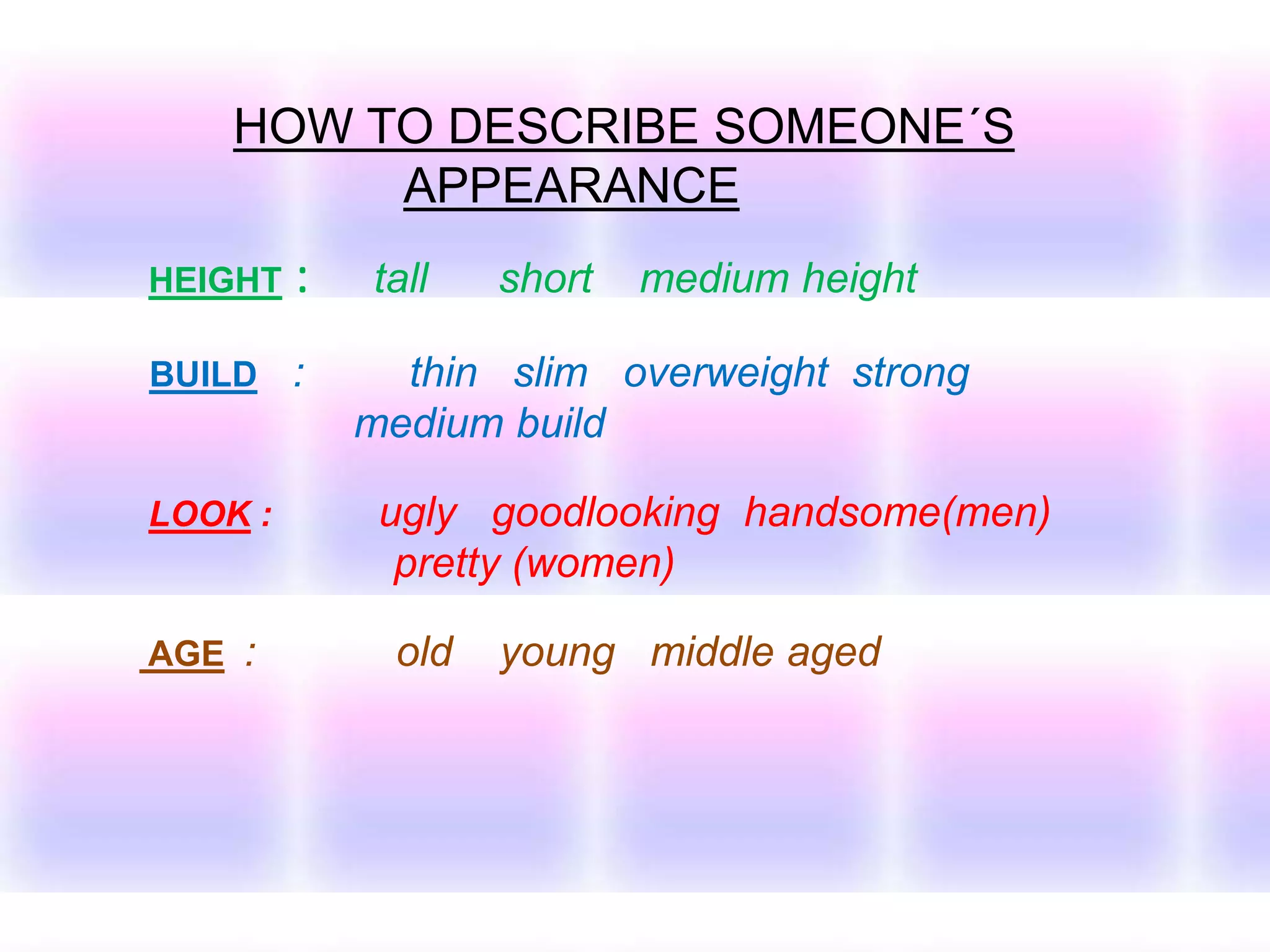 Describing people | PPTX