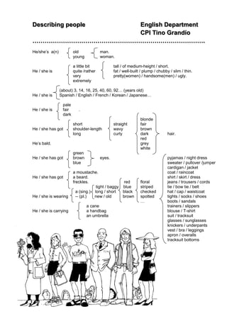 Describing people | PDF