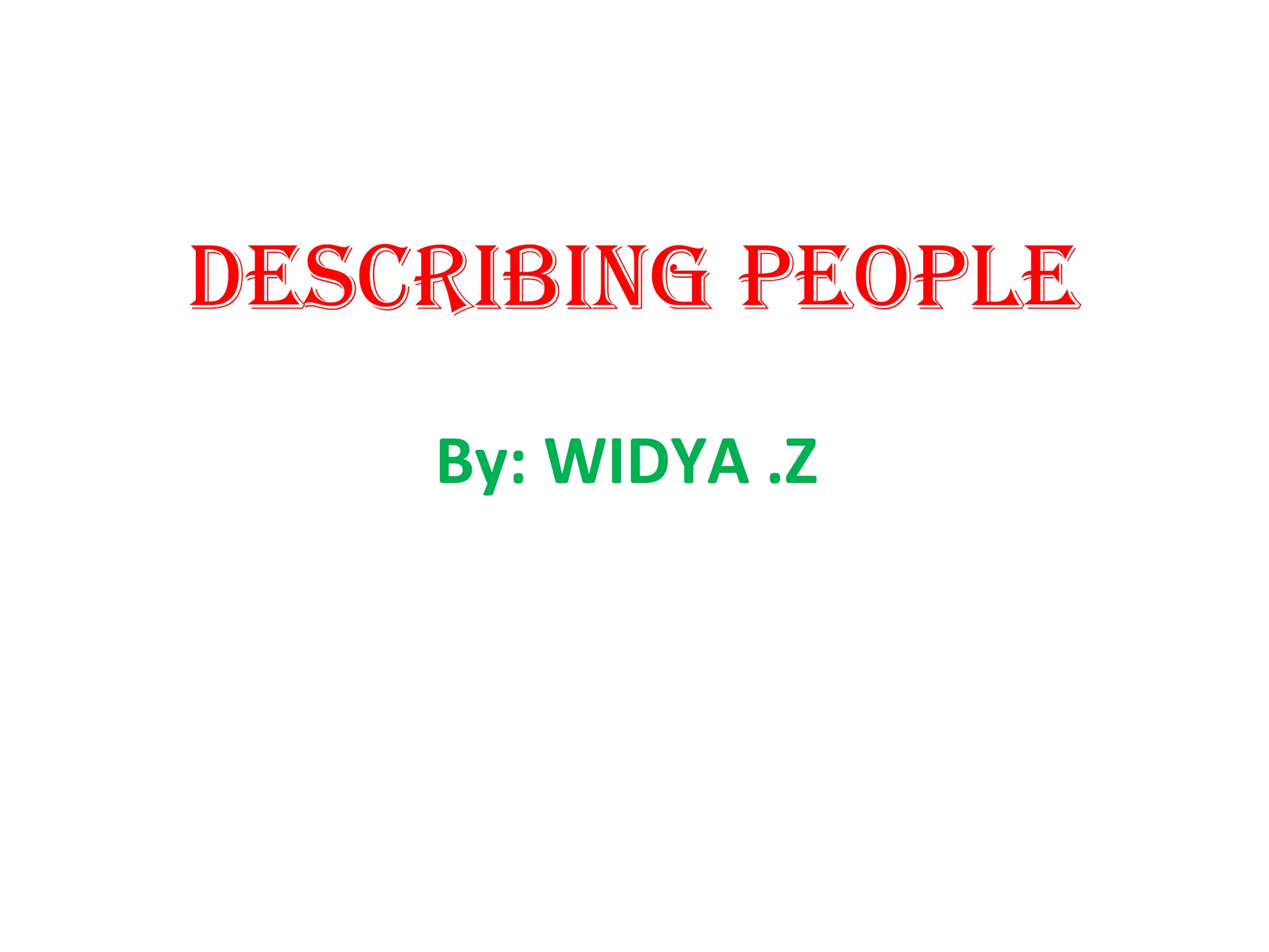 Describing people | PPT