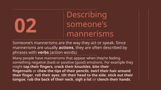 Describing People - Speaking for General Communication.pptx | Resume ...