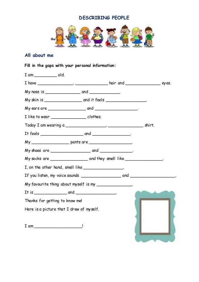 Describing people all about me