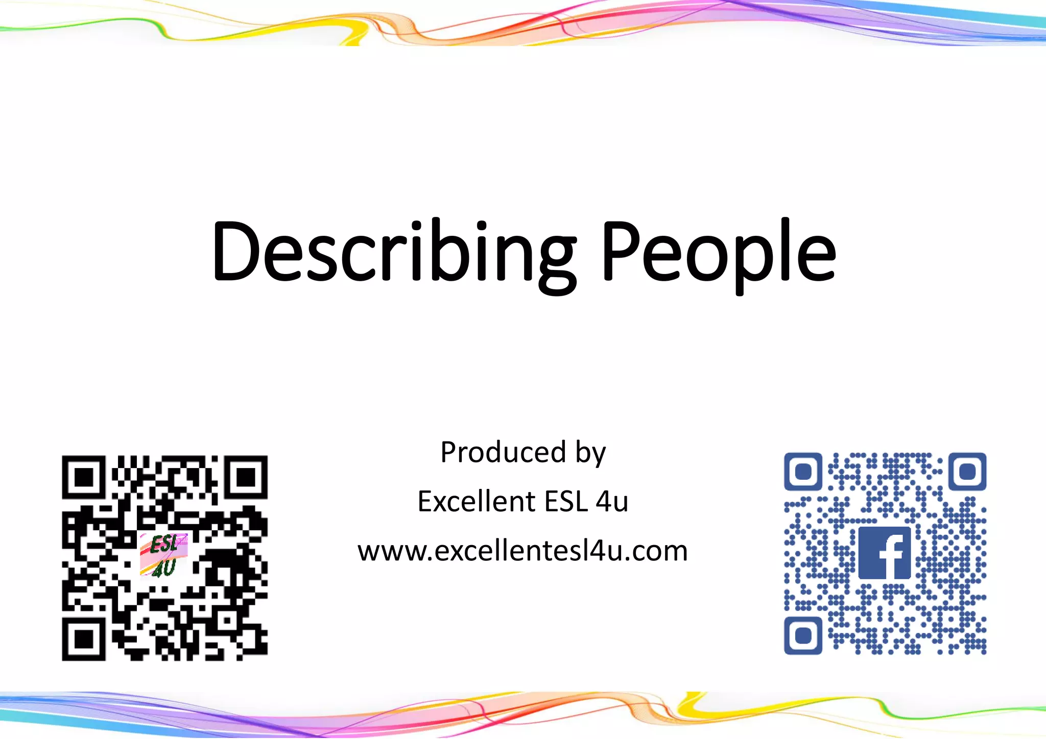 Describing people flashcards | PDF