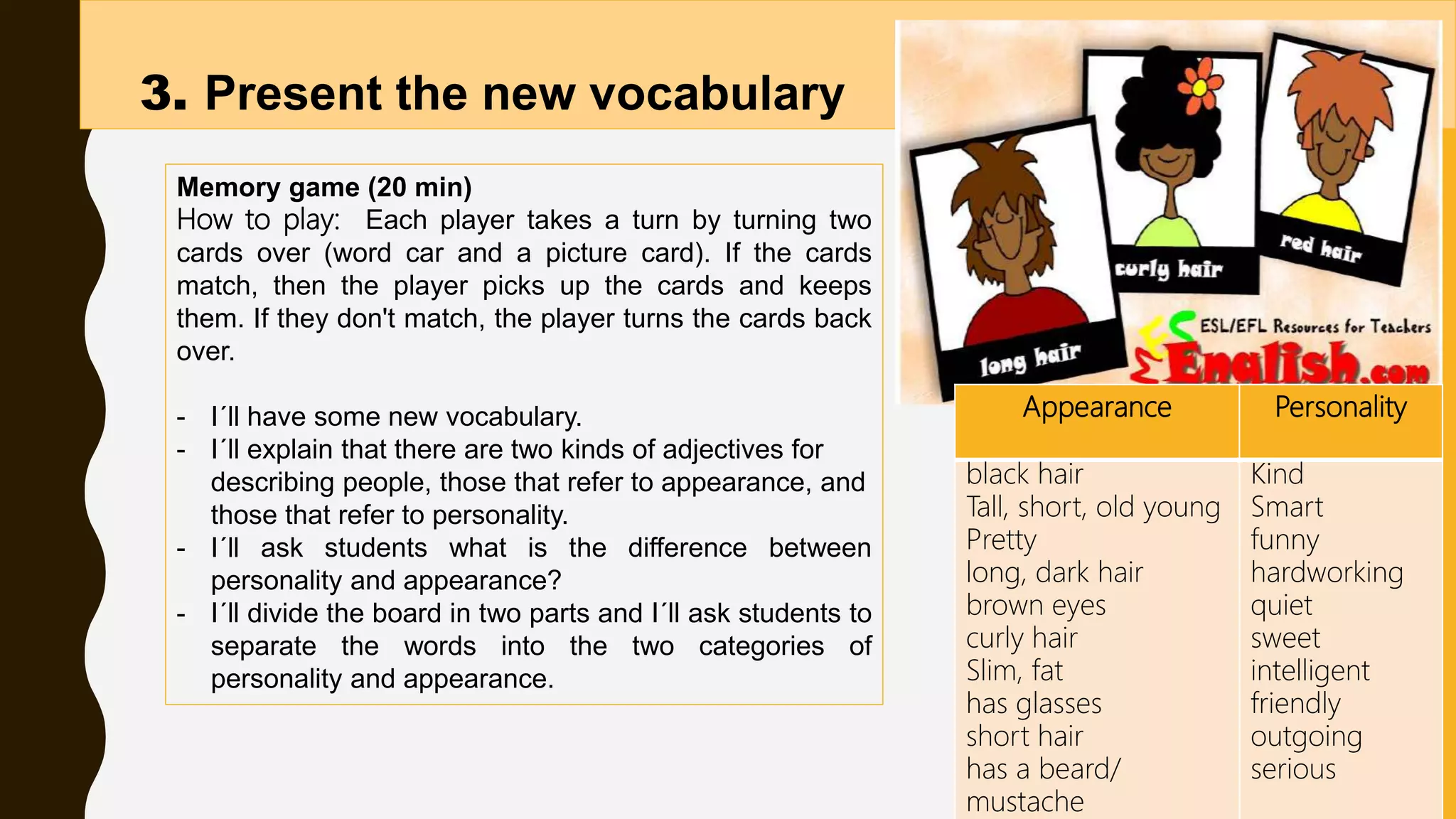 Describing people lesson plan | PPTX