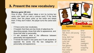 Describing people lesson plan | PPTX