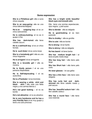 Describing people personality and appearance up | PDF