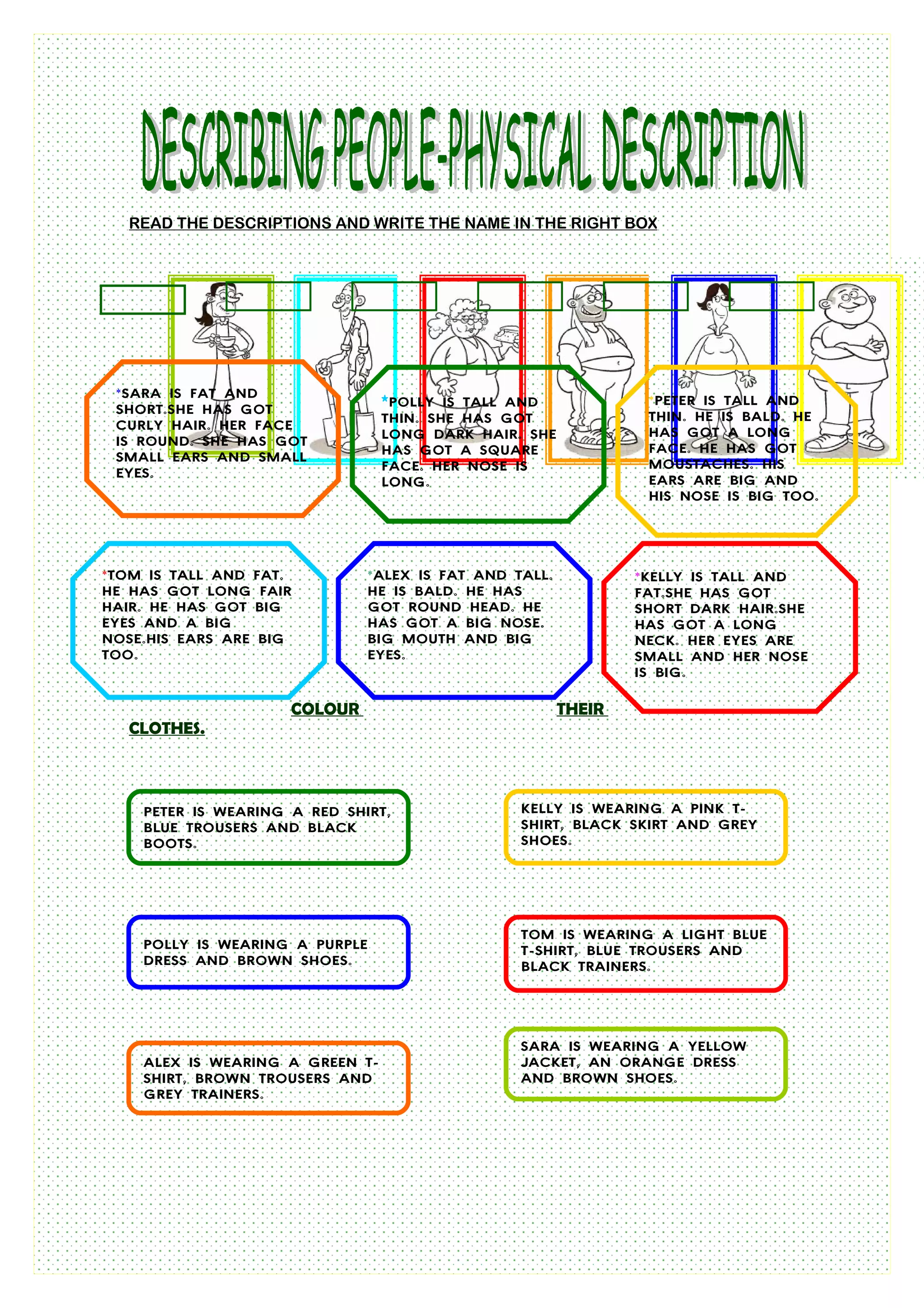 Describing people worksheet | DOC