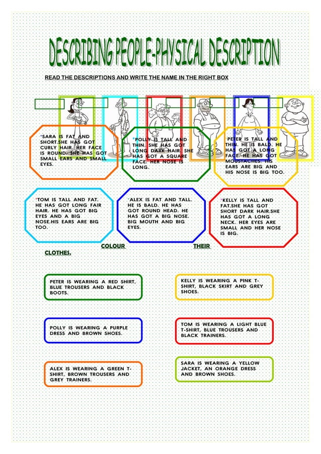 Describing people worksheet | PDF