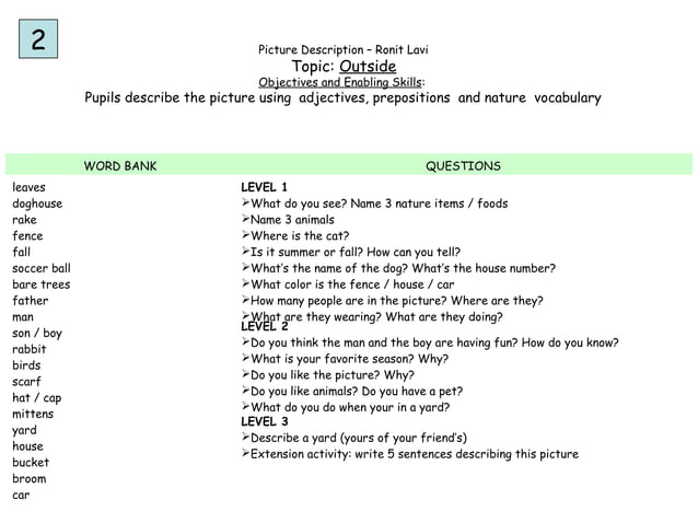 Describing pictures | PPT