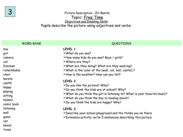 Describing pictures | PPT