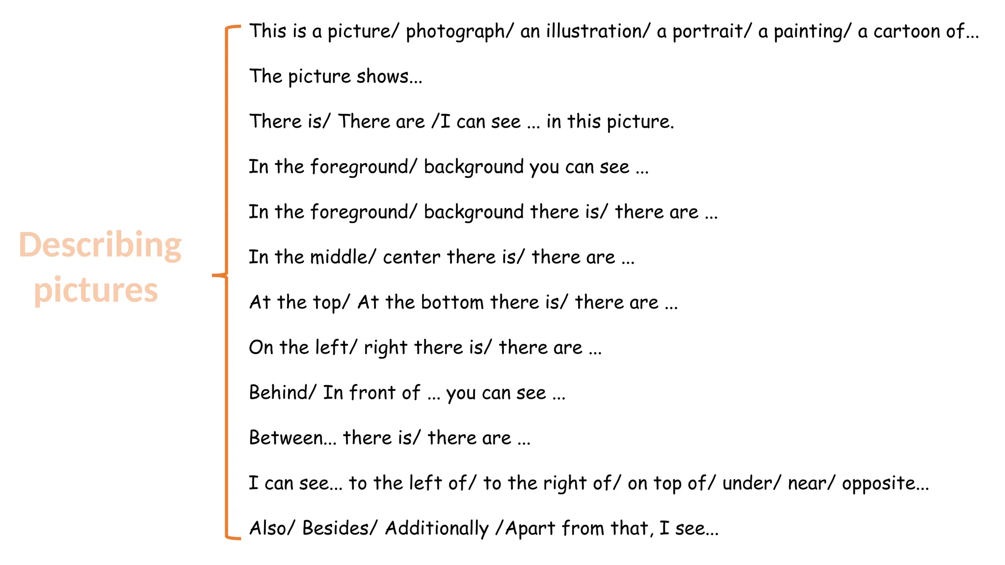 Describing pictures-Sentence frames and graphic organizer.pptx