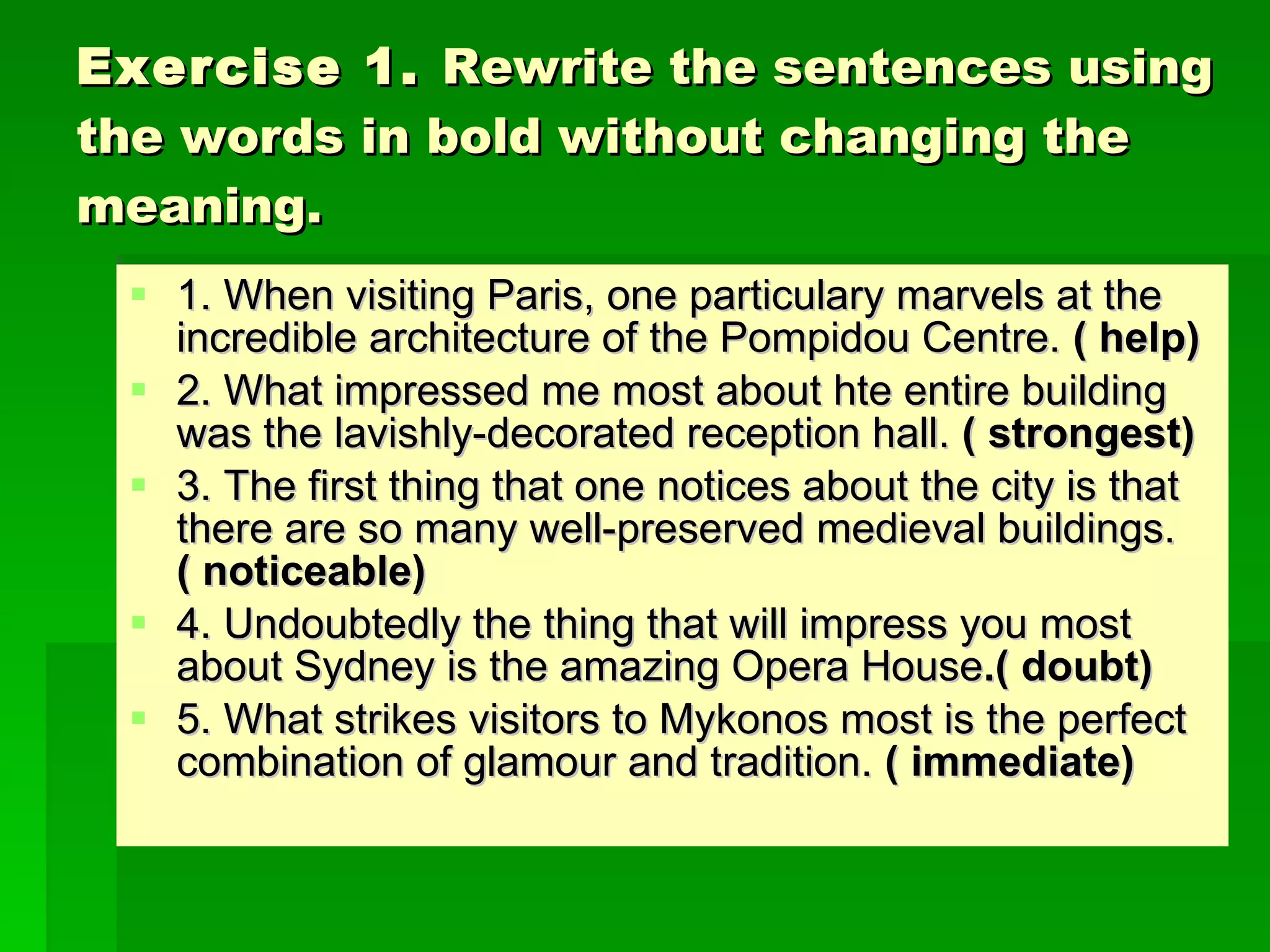 Describing Places And Buildings | PPT