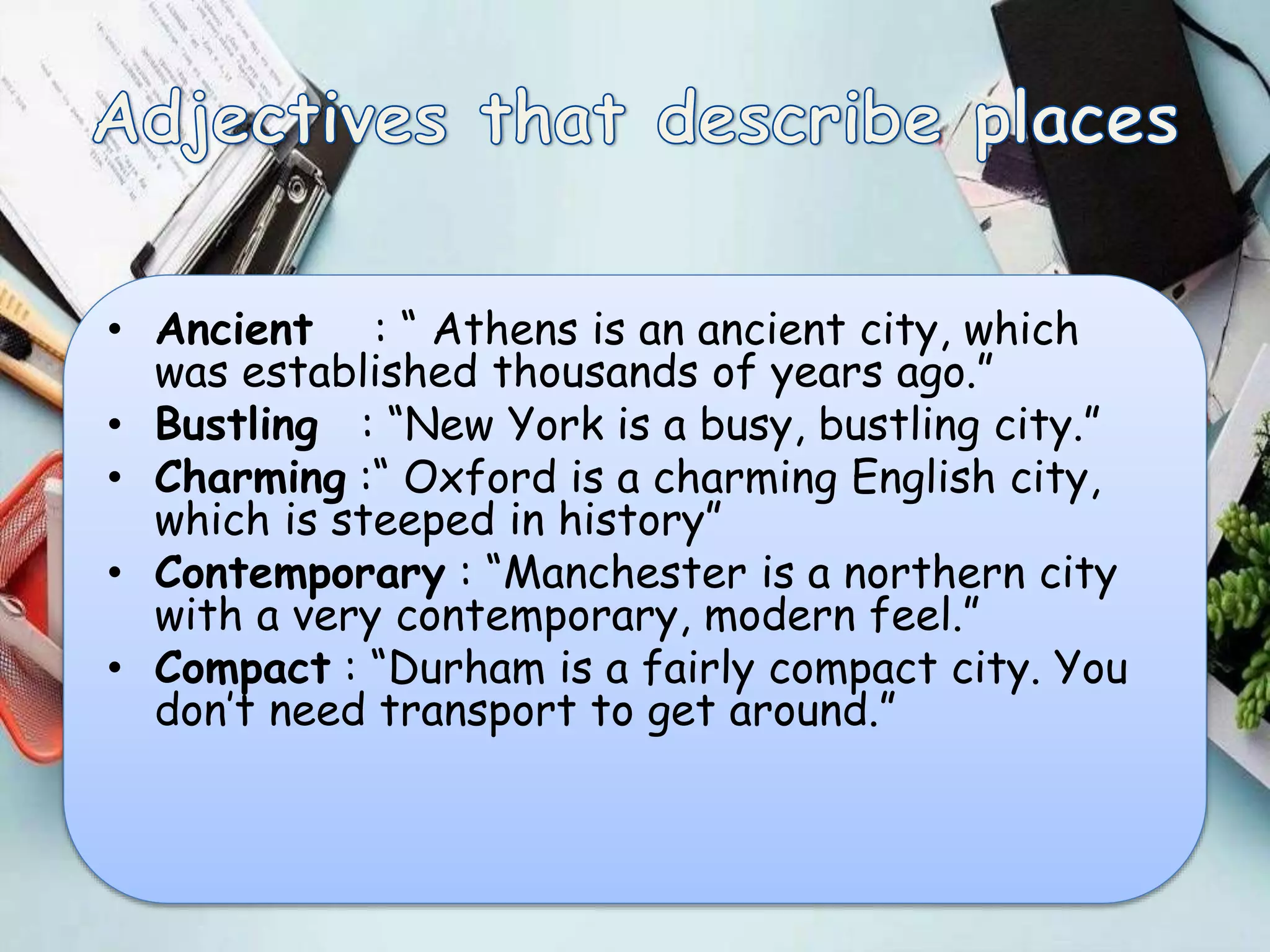 Describing place (speaking) | PPTX