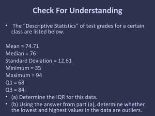 Describing quantitative data with numbers | PPT