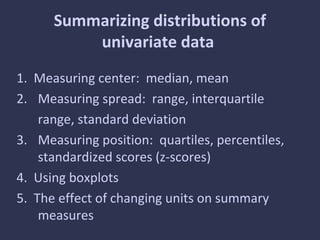 Describing quantitative data with numbers | PPT