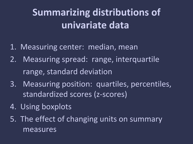 Describing quantitative data with numbers | PPT