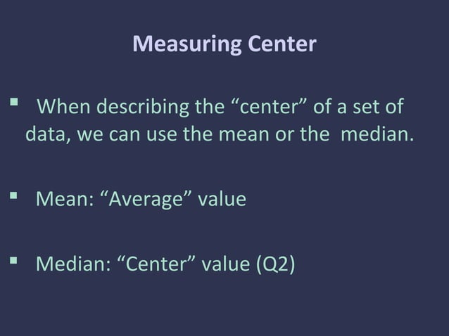 Describing quantitative data with numbers | PPT
