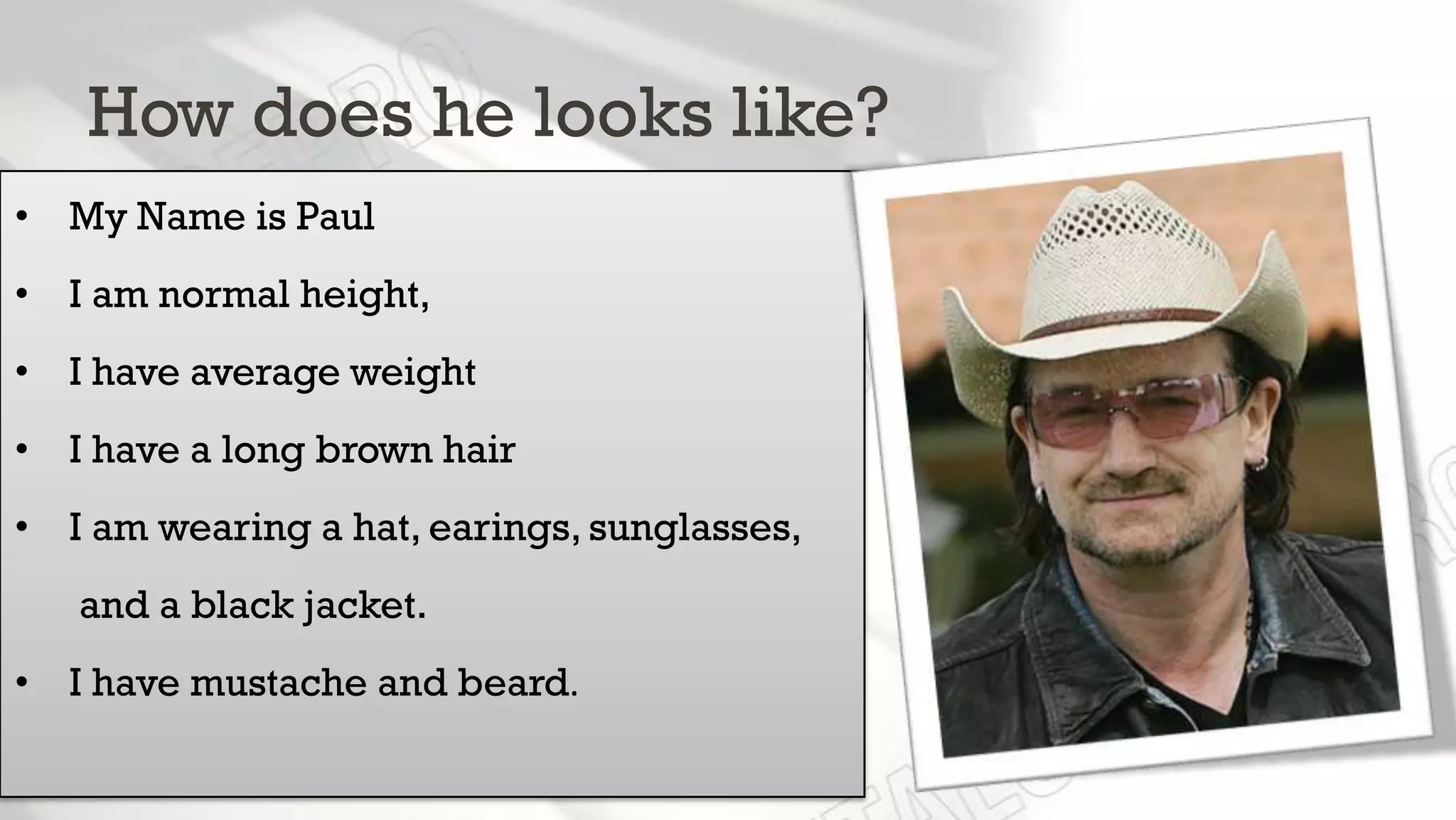 Describing someone physical appearance examples | PPTX