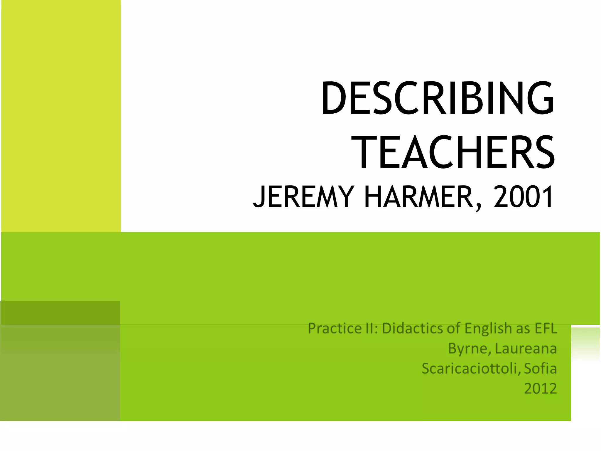 Describing Teachers | PPT