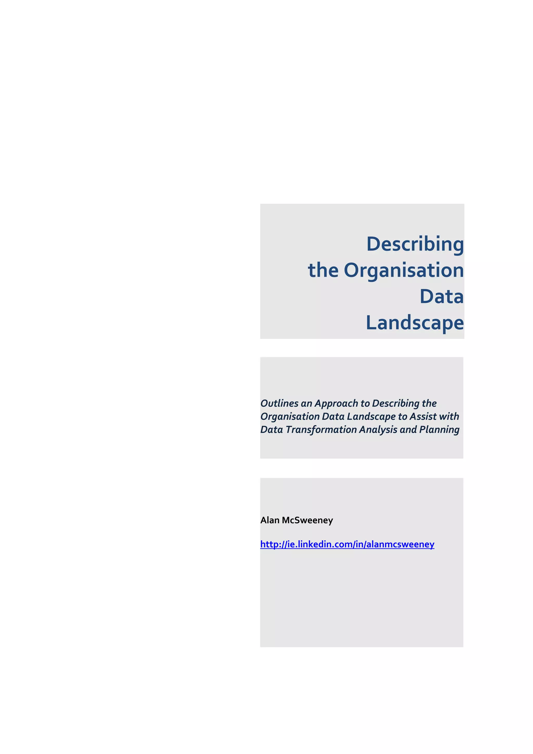 Describing the Organisation Data Landscape | PDF
